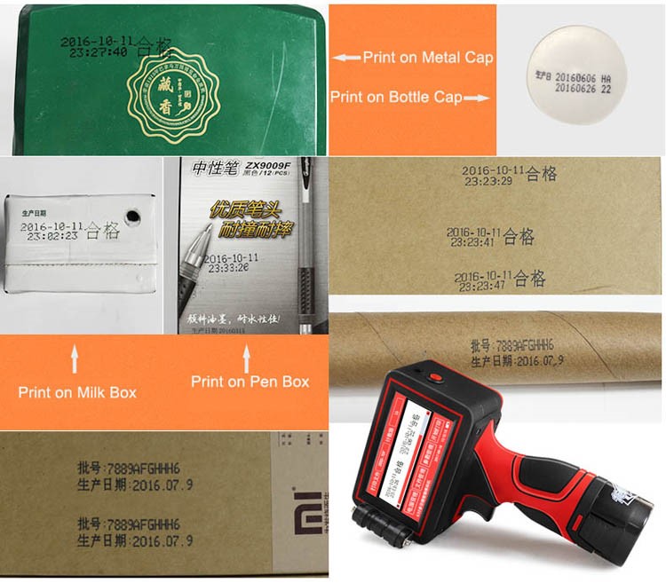 2018 latest handheld Inkjet Printer for plastic bottle, carton, metal.